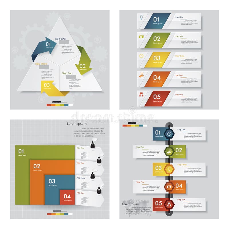 Collection of 4 Design Template Graphic Layout. Vector. Stock Vector ...