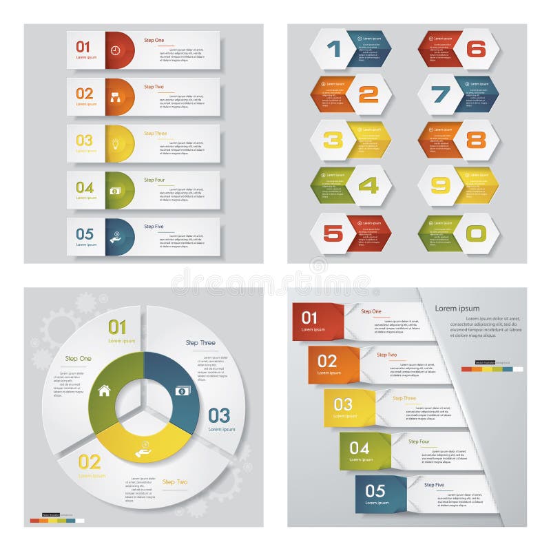 Collection of 4 Design Template Graphic Layout. Vector. Stock Vector ...