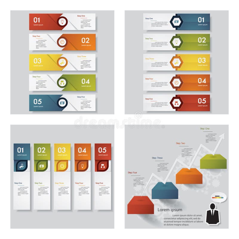 Collection of 4 Design Template/graphic Layout. Vector. Stock Vector ...