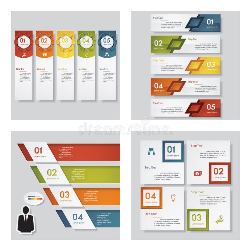 Collection of 4 Design Template/graphic Layout. Vector. Stock Vector ...