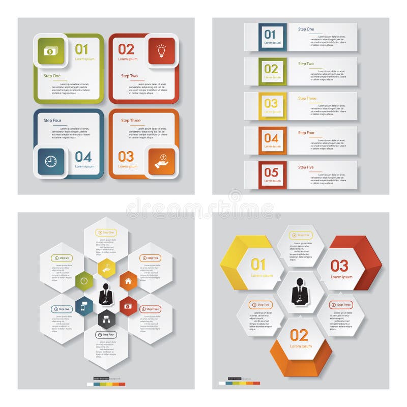 Collection of 4 Design Template/graphic Layout. Vector. Stock Vector ...