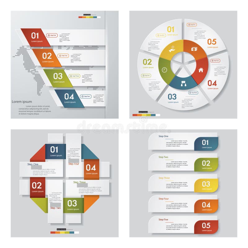 Collection of 4 Design Template/graphic Layout. Vector. Stock Vector ...
