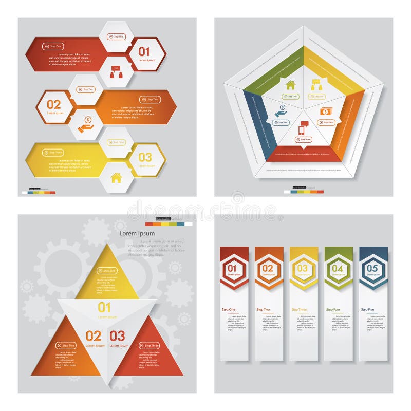 Collection of 4 Design Template/graphic Layout. Vector. Stock Vector ...