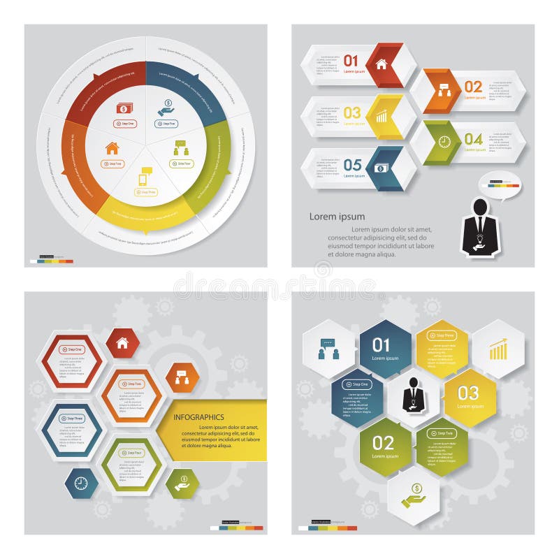 Collection of 4 Design Template/graphic Layout. Vector. Stock Vector ...