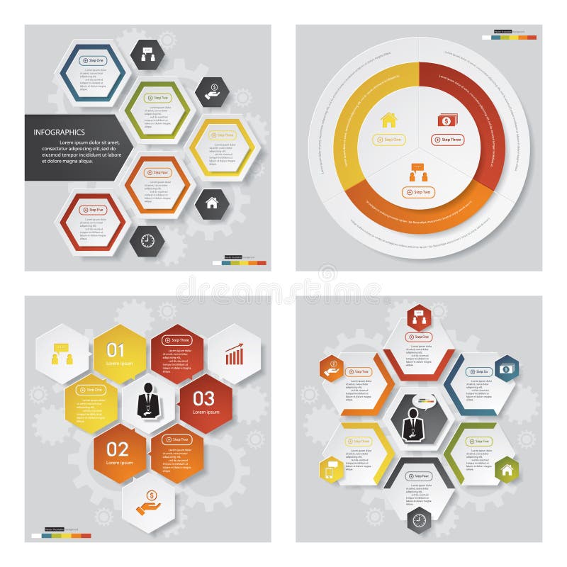 Collection of 4 Design Template/graphic Layout. Vector. Stock Vector ...