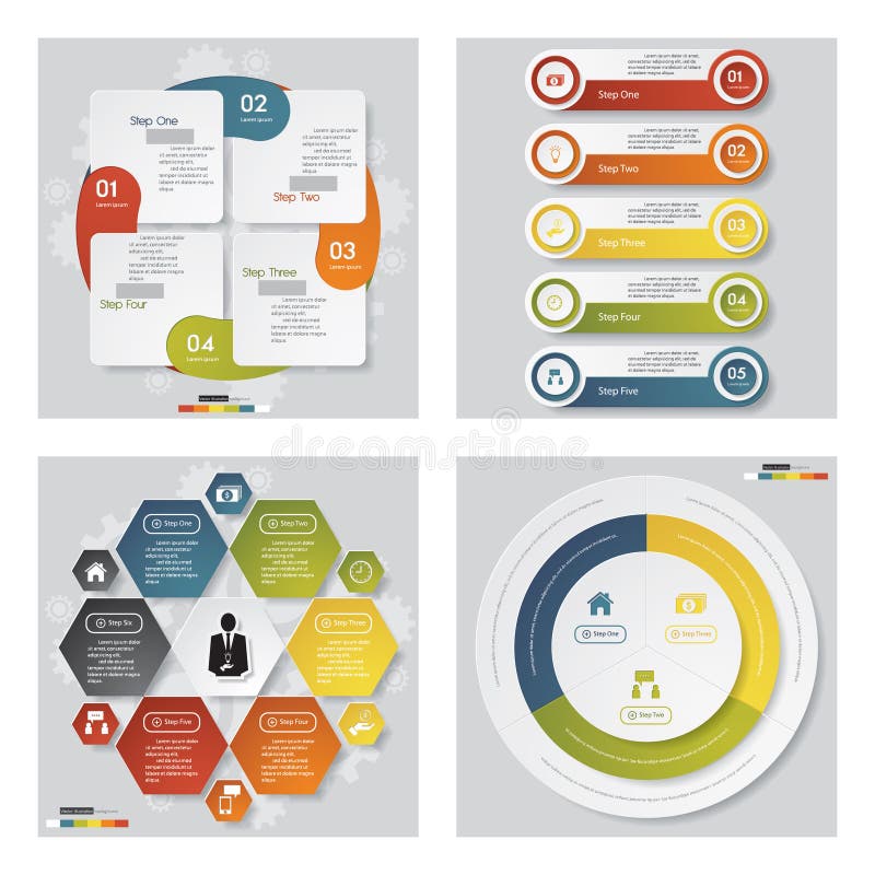 Collection of 4 Design Template/graphic Layout. Vector. Stock Vector ...