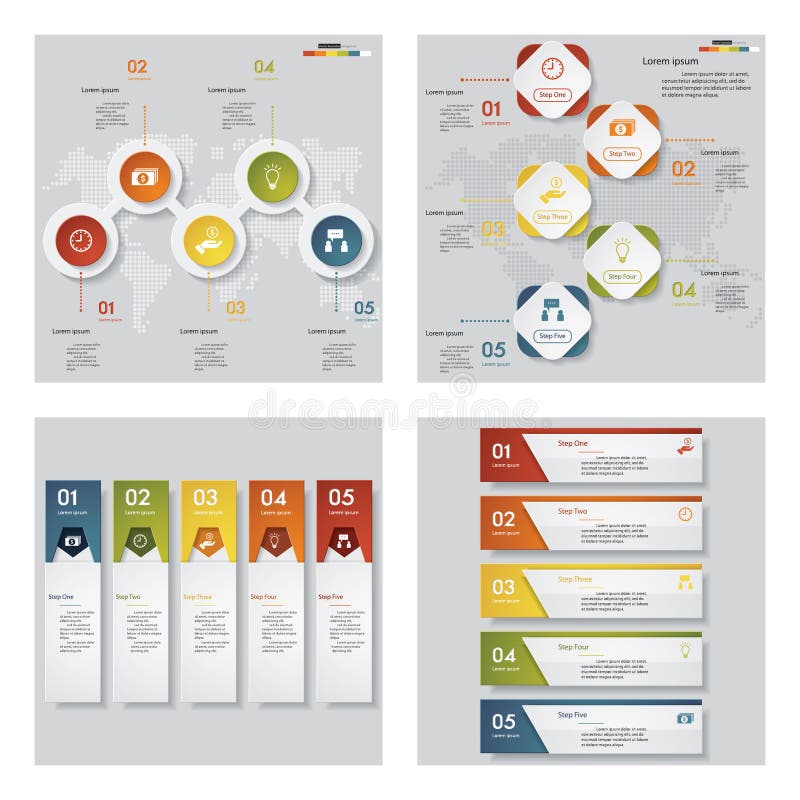 Collection of 4 Design Template/graphic Layout. Vector. Stock Vector ...