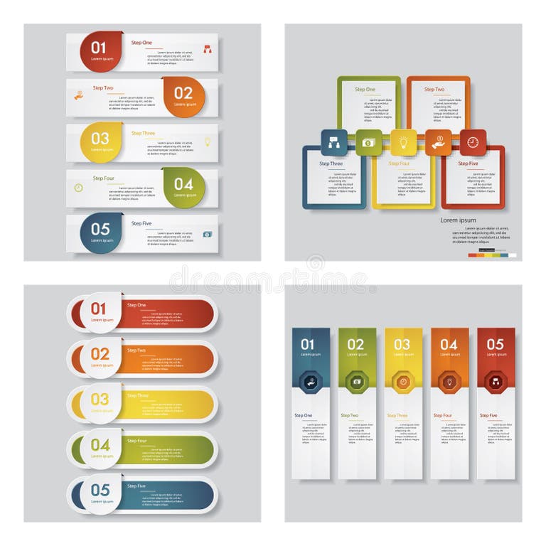 Collection of 4 Design Template/graphic Layout. Vector. Stock Vector ...