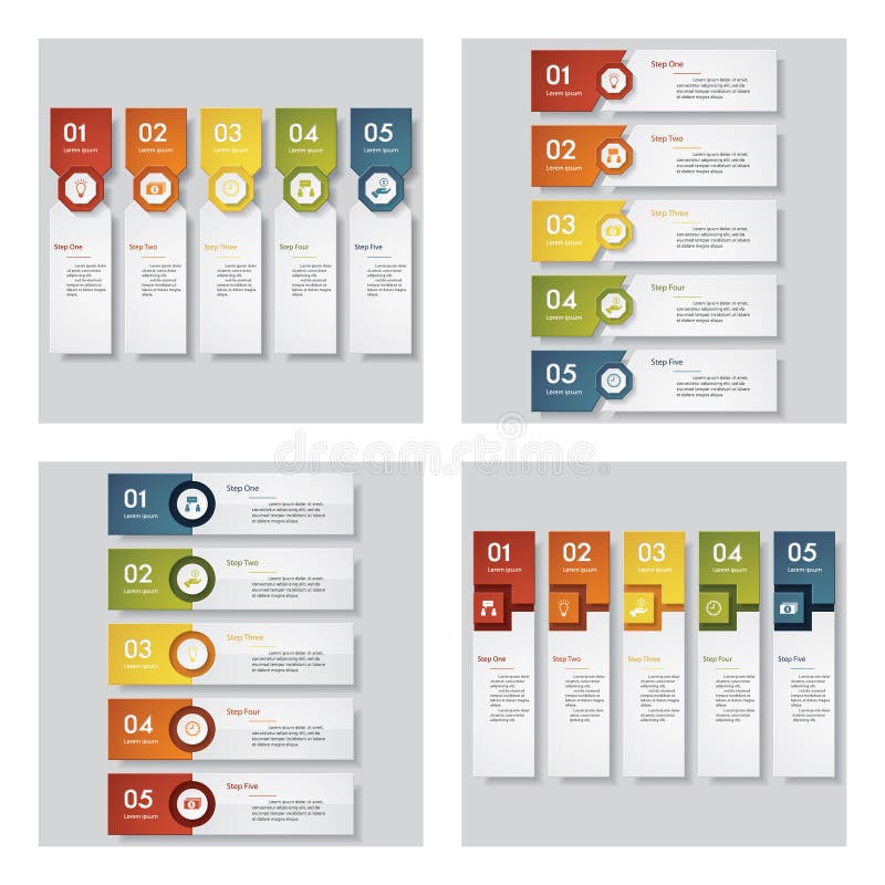 Collection of 4 Design Template/graphic Layout. Vector. Stock Vector ...