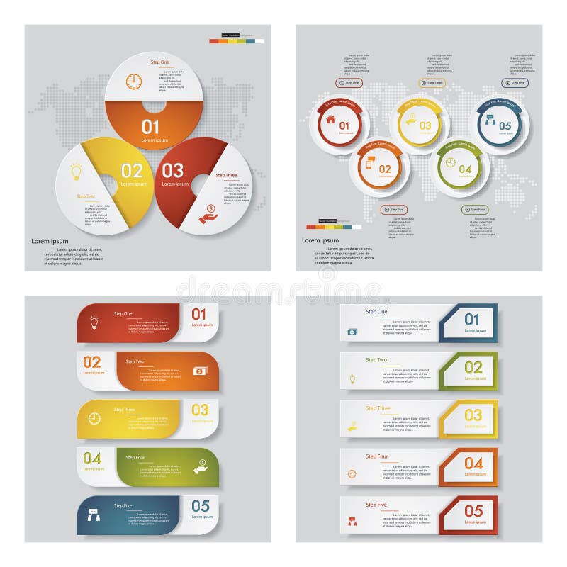 Collection of 4 Design Template/graphic Layout. Vector. Stock Vector ...
