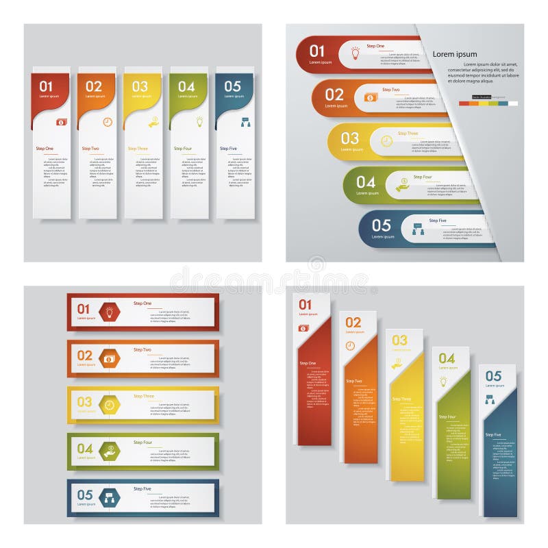 Collection of 4 Design Template/graphic Layout. Vector. Stock Vector ...