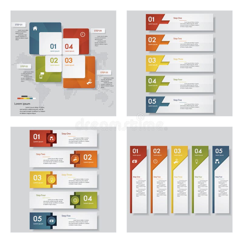 Collection of 4 Design Template/graphic Layout. Vector. Stock ...