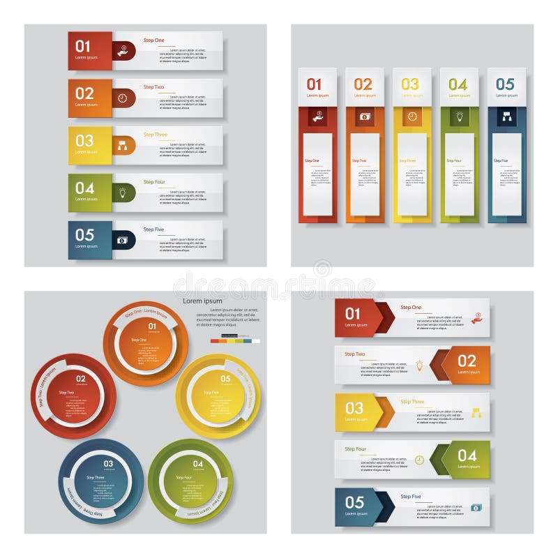 Collection of 4 Design Template/graphic Layout. Vector. Stock Vector ...