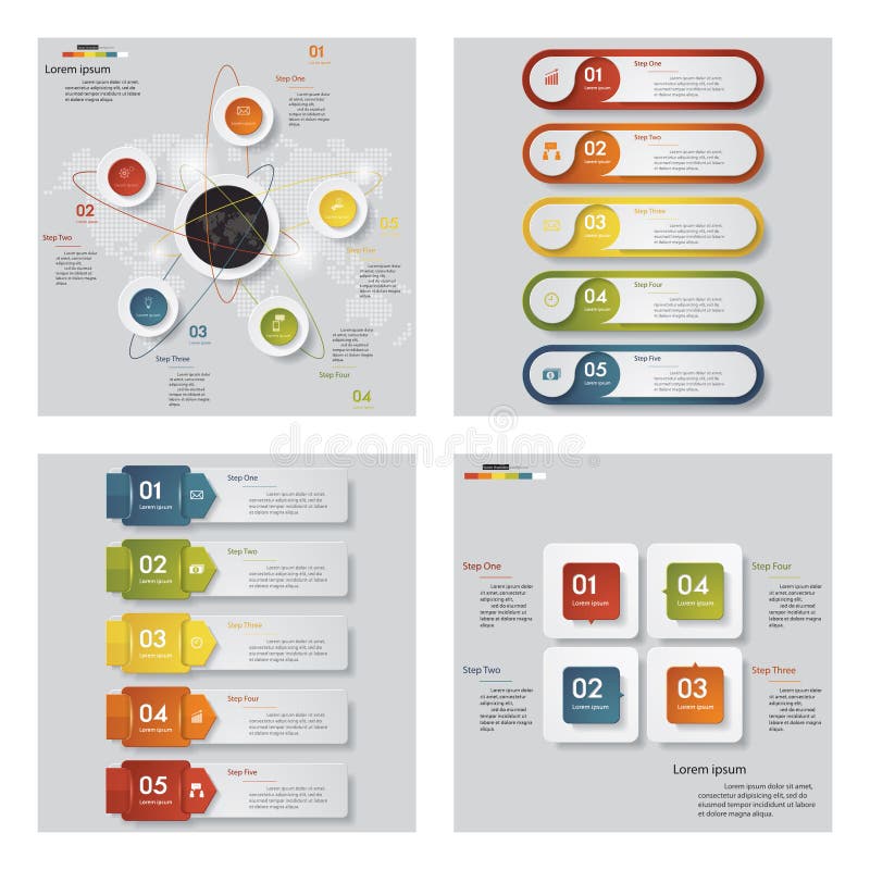 Collection of 4 Design Template/graphic Layout. Vector. Stock Vector ...