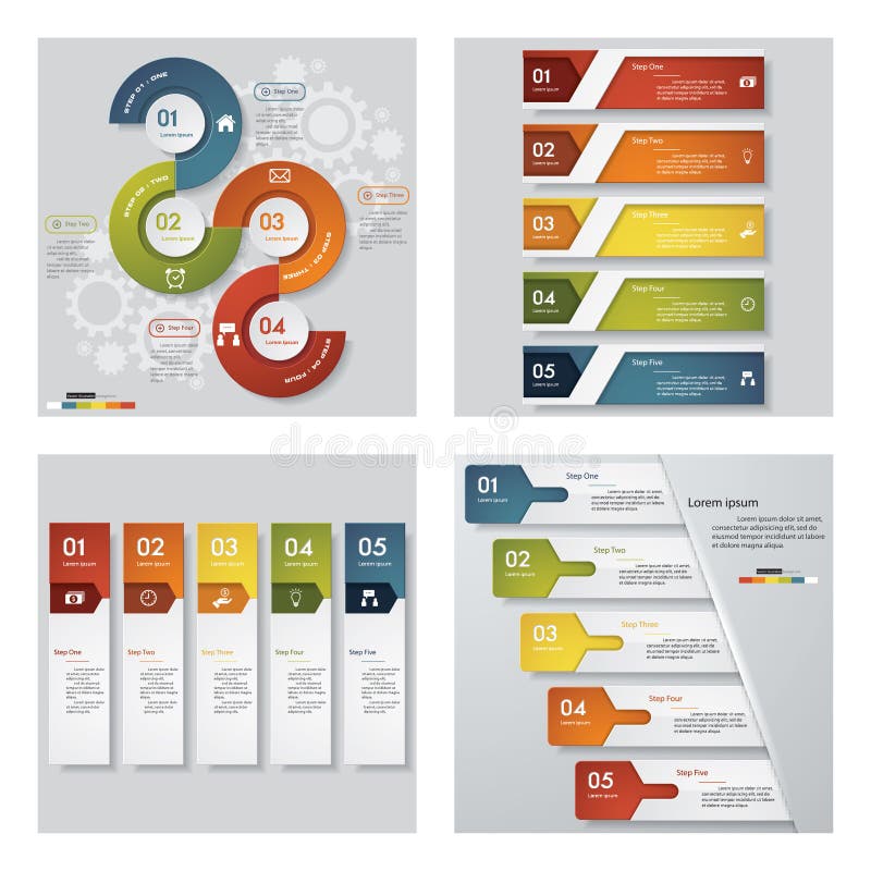Collection of 4 Design Template/graphic Layout. Vector. Stock Vector ...