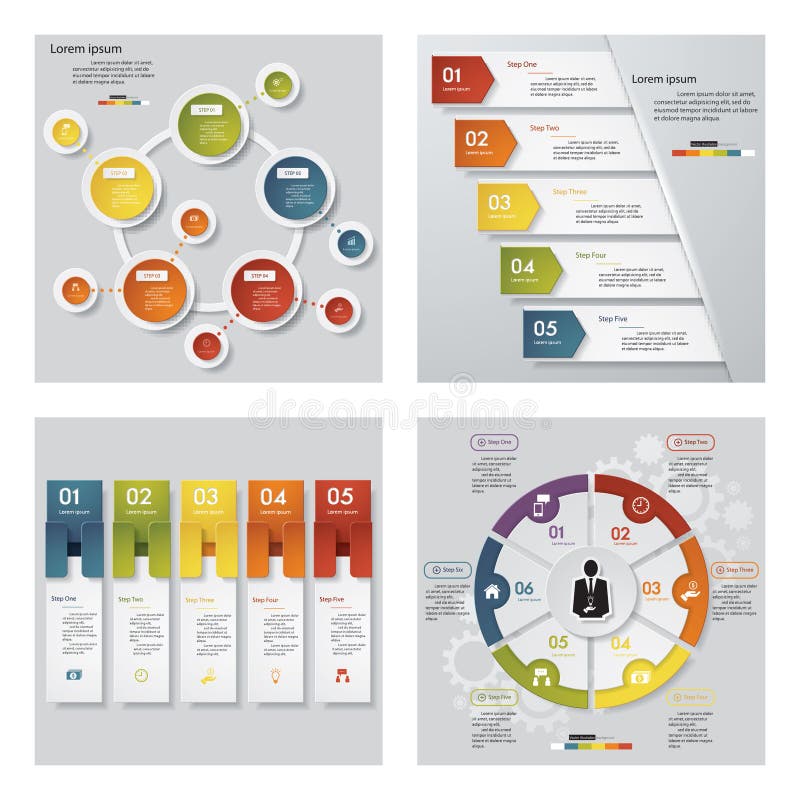 Collection of 4 Design Template/graphic Layout. Vector. Stock Vector ...