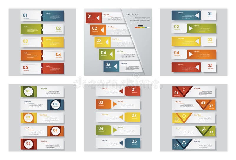 Collection of 6 Design Template/graphic or Website Layout. Vector ...