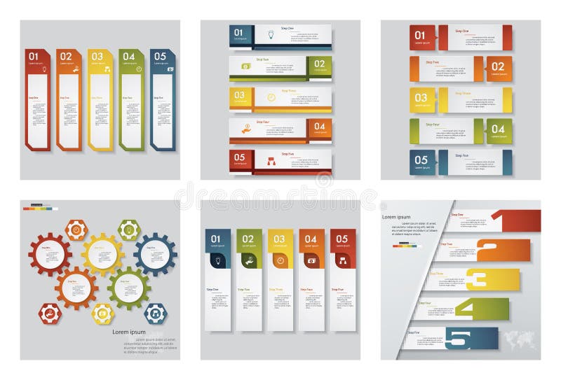 Collection of 6 Design Template/graphic or Website Layout. Vector ...