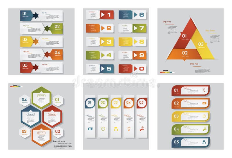 Collection of 6 Design Template/graphic or Website Layout. Vector ...