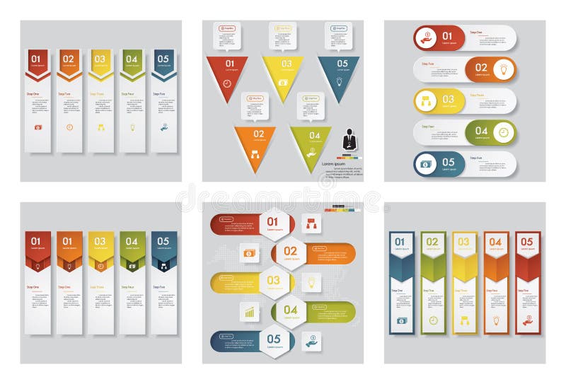 Collection of 6 Design Template/graphic or Website Layout. Vector ...