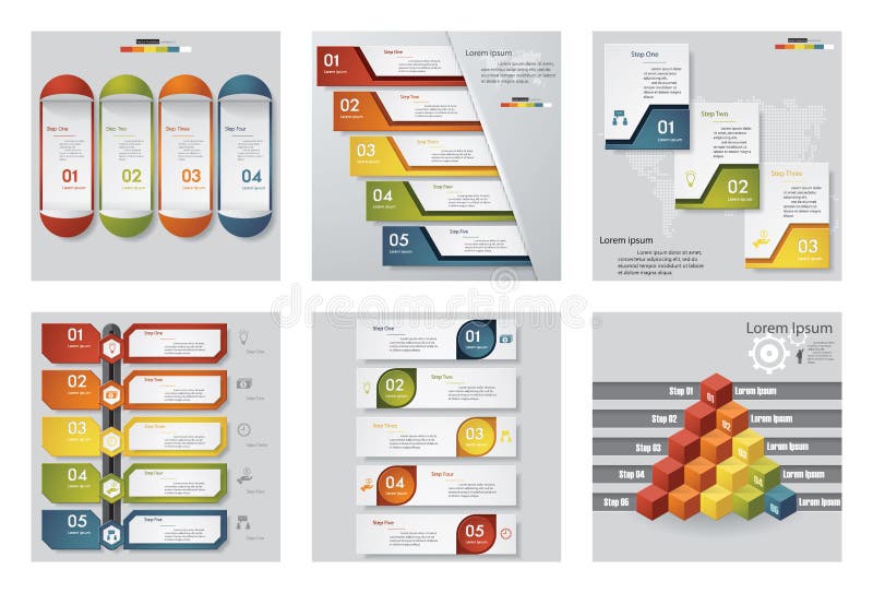 Collection of 6 Design Template/graphic or Website Layout. Vector ...