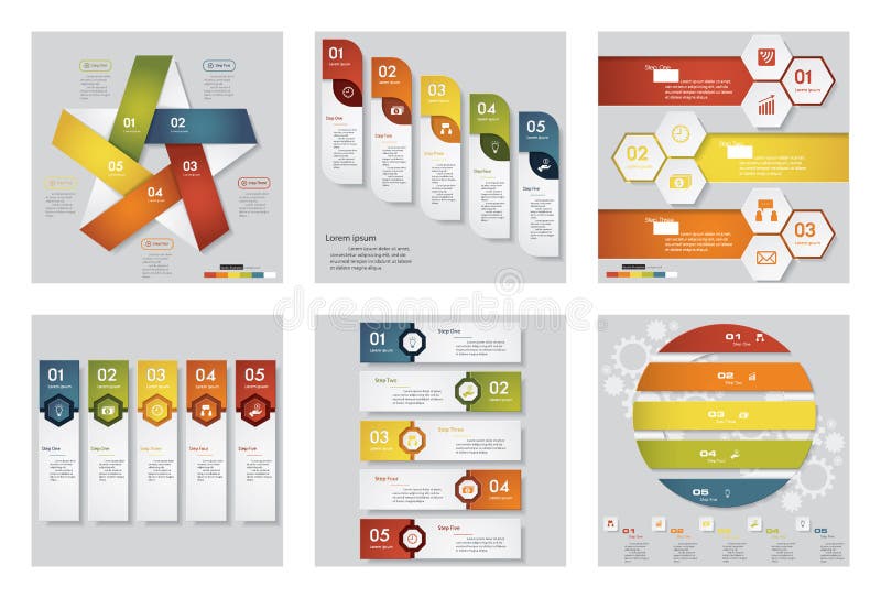 Collection of 6 Design Template/graphic or Website Layout. Vector ...