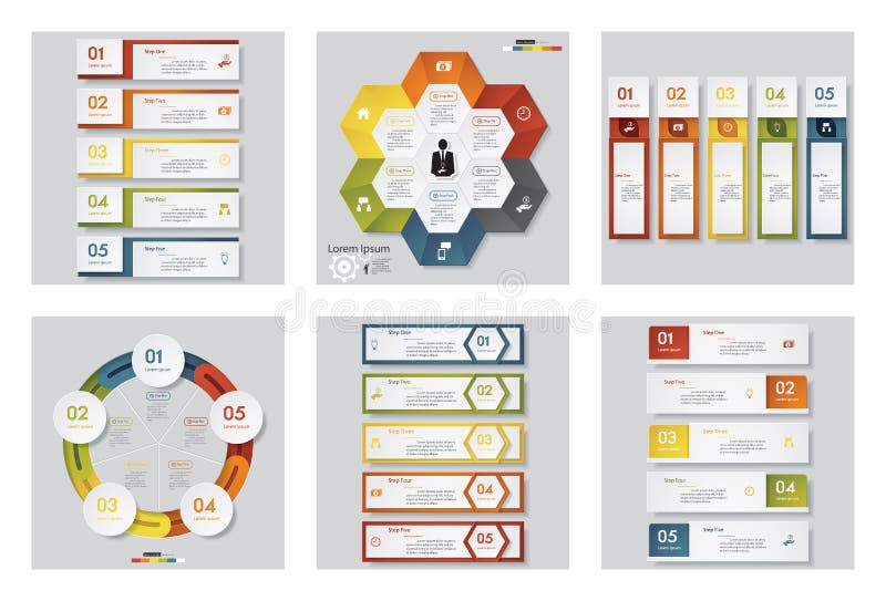 Collection of 6 Design Template/graphic or Website Layout. Vector ...