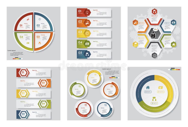 Collection of 6 Design Template/graphic or Website Layout. Vector ...