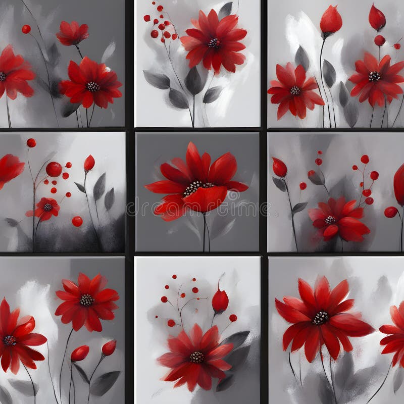 Collection of Designer Paintings Stock Illustration - Illustration of ...