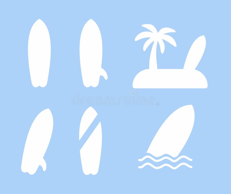 Simple Surfboard Icon Design Collection Stock Vector - Illustration of ...