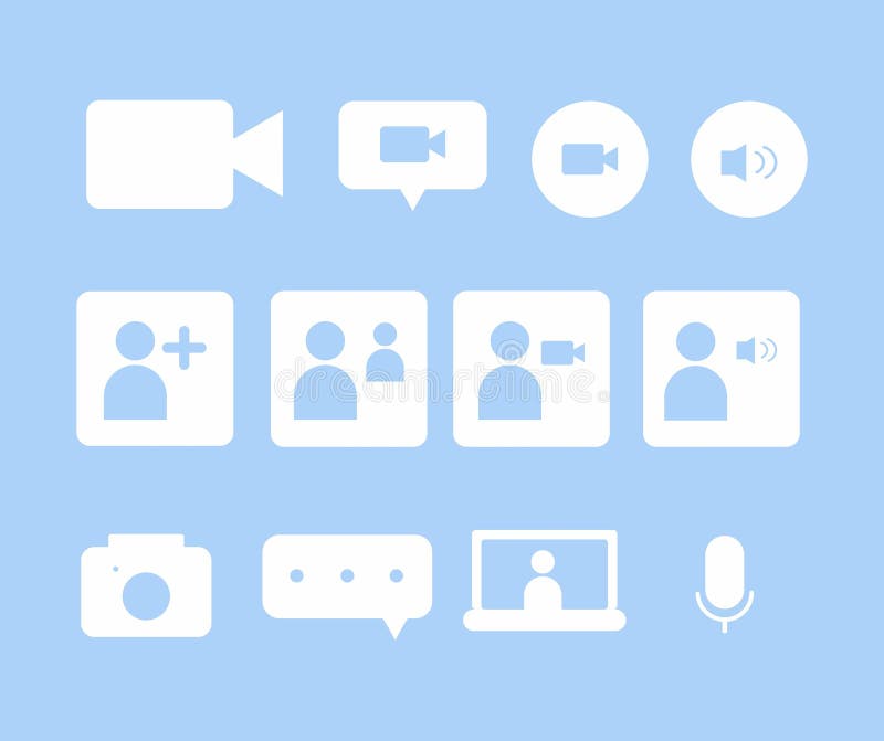 Video Call Icon Collection Design Stock Illustration - Illustration of ...