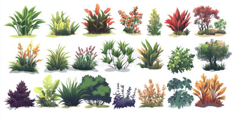 Collection of Detailed Plants and Flowers Stock Photo - Image of ...