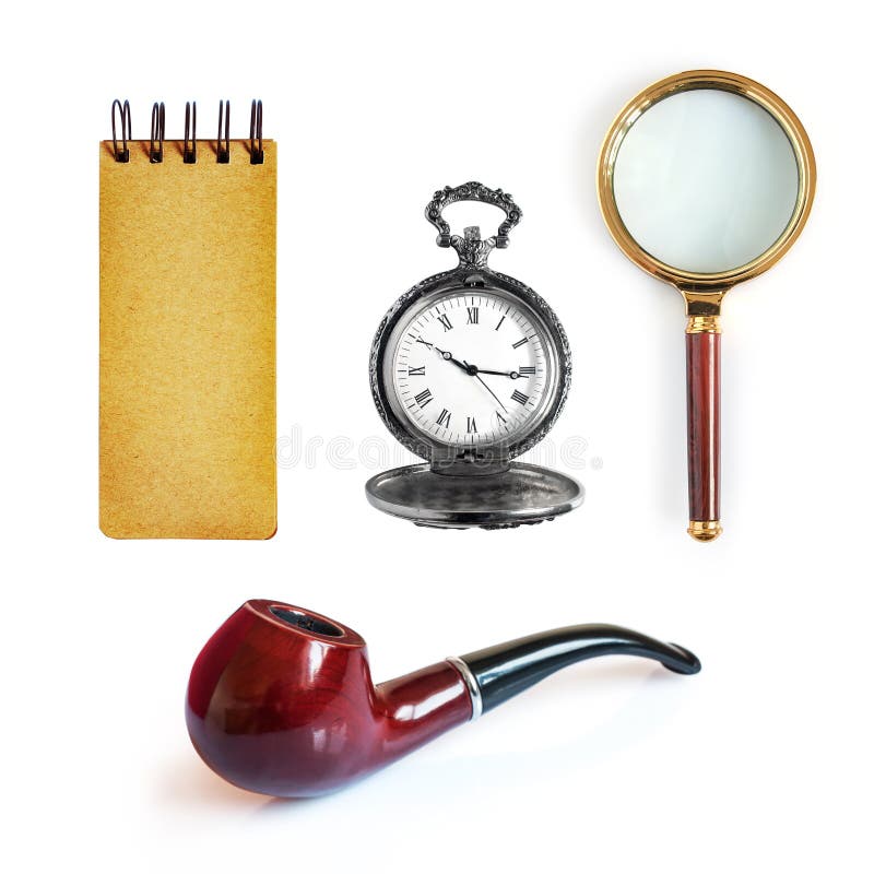 Collection of Detective Tools Stock Image - Image of detective, science ...