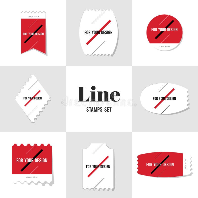 Collection Diagonal Line for Your Design Postage Stamp Stock Vector ...