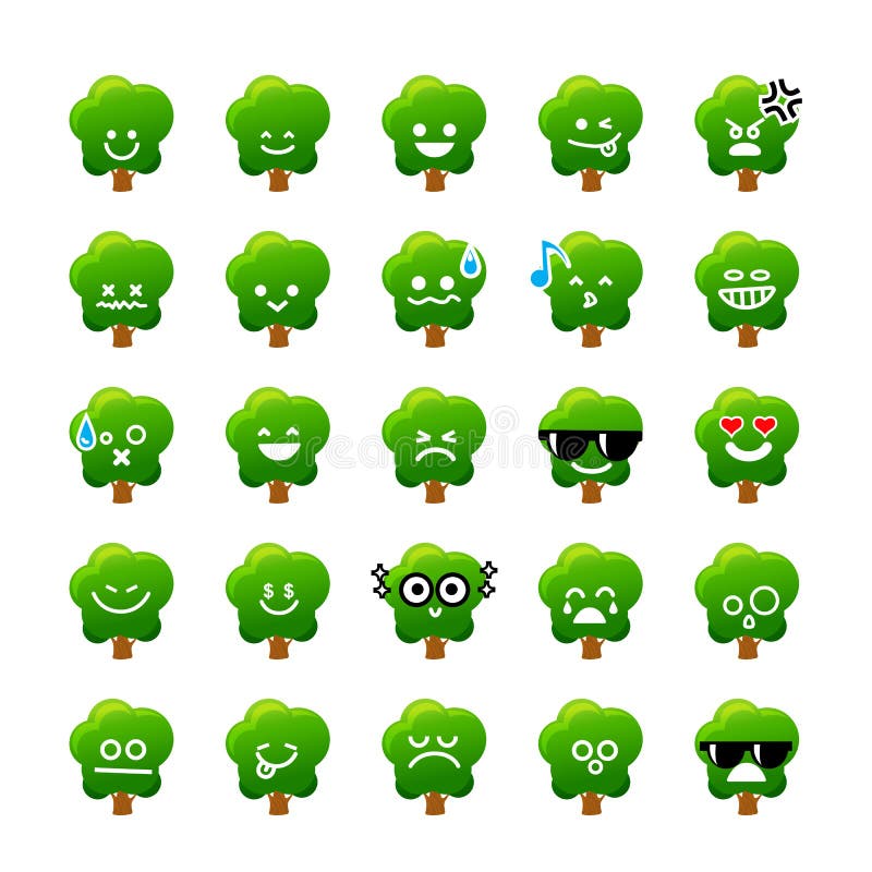 Cartoon tree icon stock vector. Illustration of lawn - 17635387