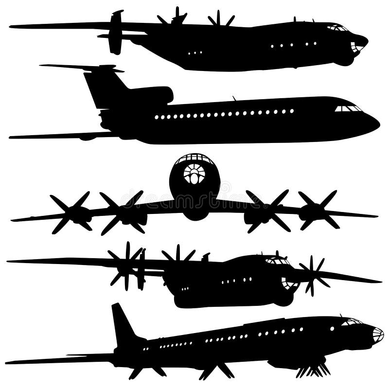 Boeing 707 silhouettes stock vector. Illustration of defense - 8951915