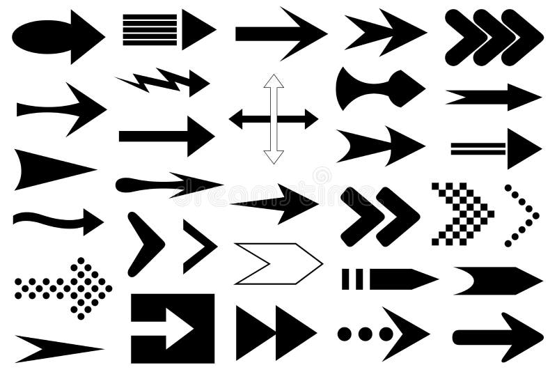 Collection of Different Arrows Stock Vector - Illustration of pointing ...