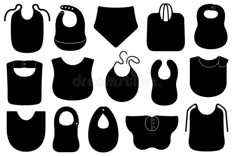 Collection of Different Baby Bibs Stock Vector - Illustration of cute ...