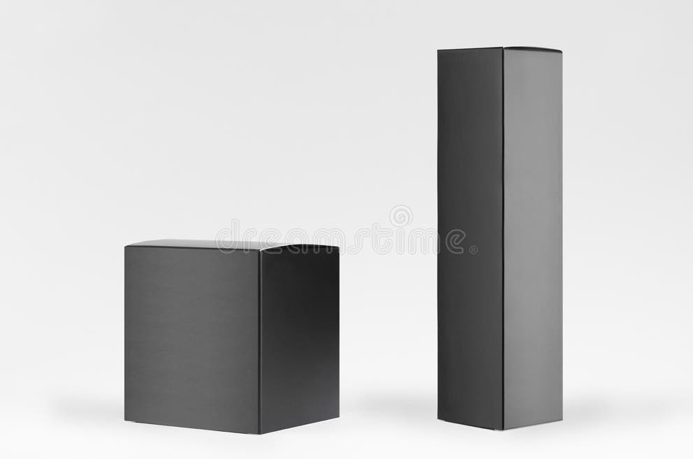 Collection of Different Black Paper Boxes - Tall Slim Rectangle and ...