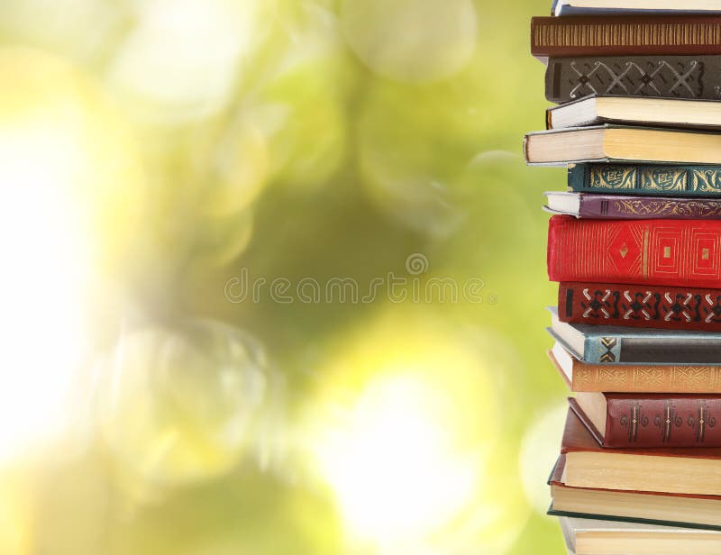 Collection of Different Books on Blurred Background, Space for Text ...