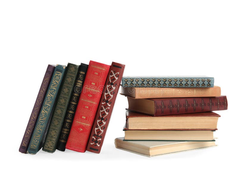 Collection of Different Books Isolated Stock Photo - Image of group ...