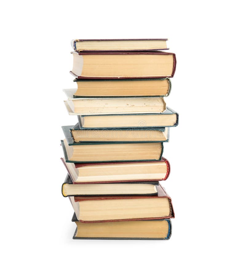 Collection of Different Books Isolated Stock Image - Image of college ...
