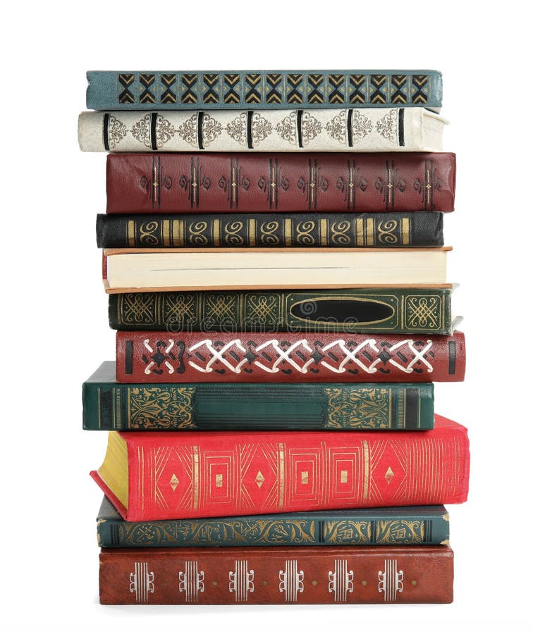 Collection of Different Books Isolated on White Stock Photo - Image of ...