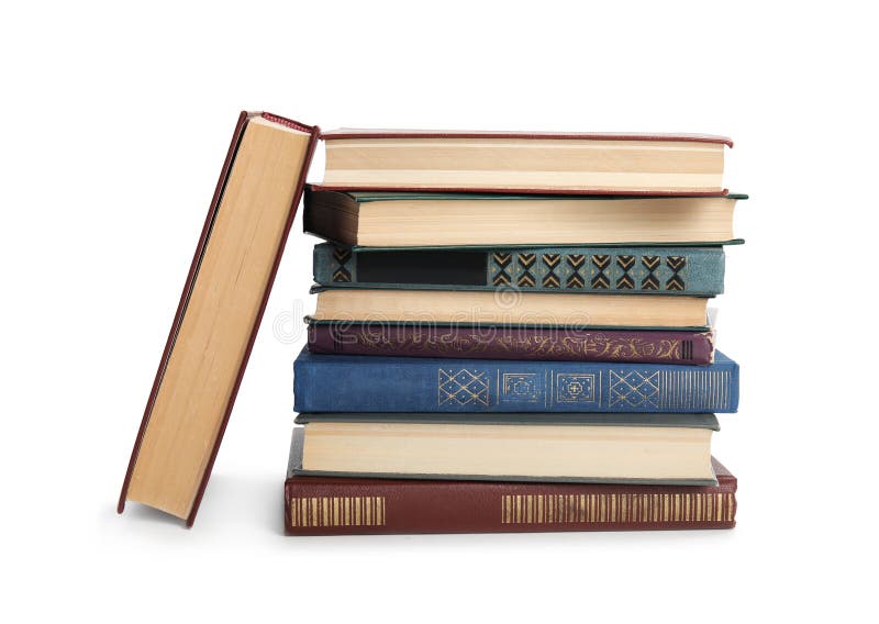 Collection of Different Books Isolated on White Stock Image - Image of ...