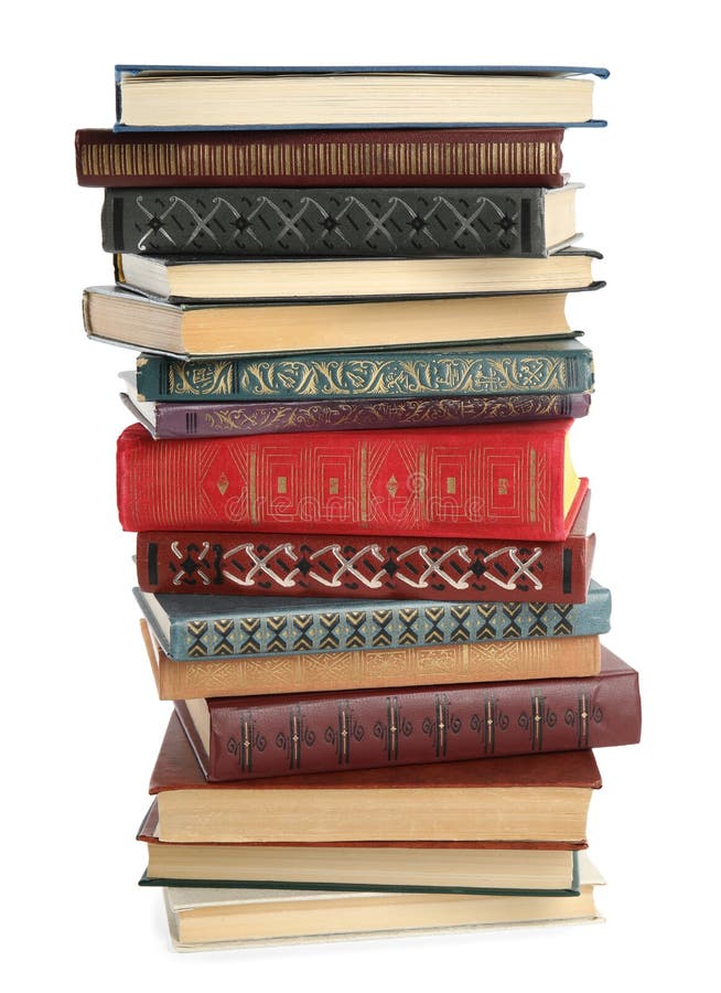 Collection of Different Books Isolated Stock Photo - Image of pile ...