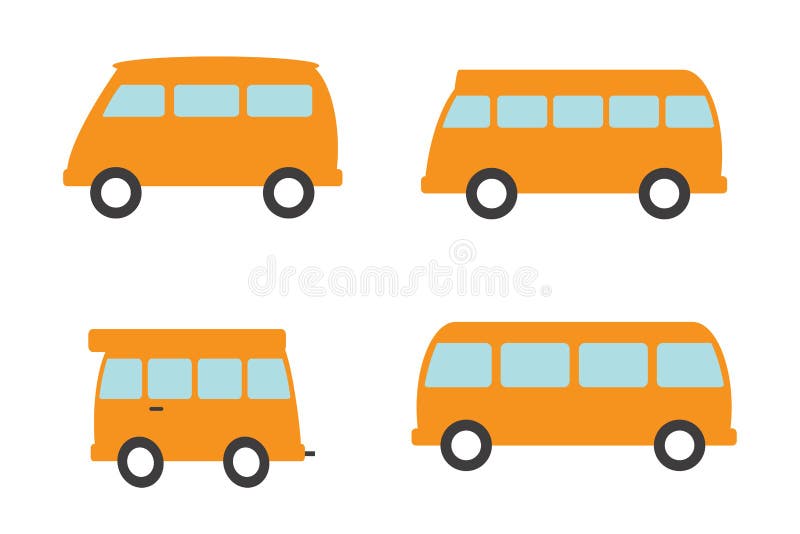 Collection of Different Buses on a White Background Stock Vector ...