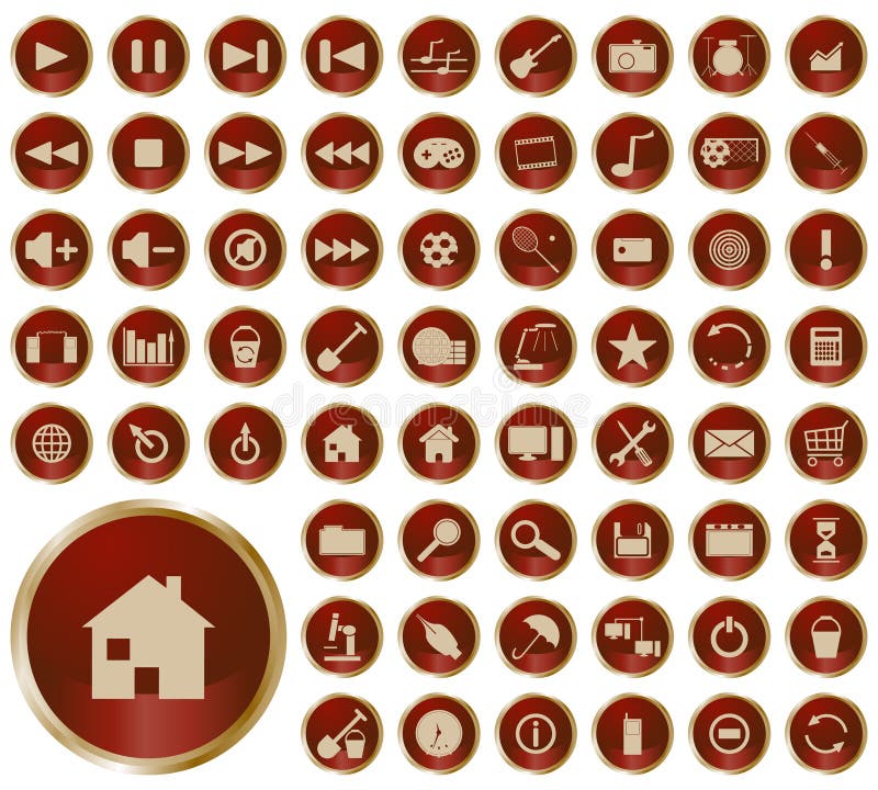 Collection of Different Buttons Stock Vector - Illustration of click ...