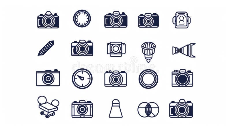 Collection of Different Camera Icons for Design Projects Stock ...