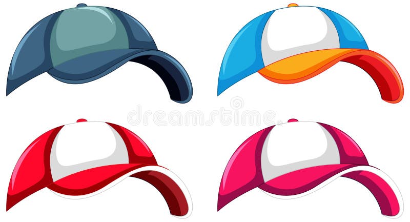 Collection of Different Caps Vector Stock Vector - Illustration of ...