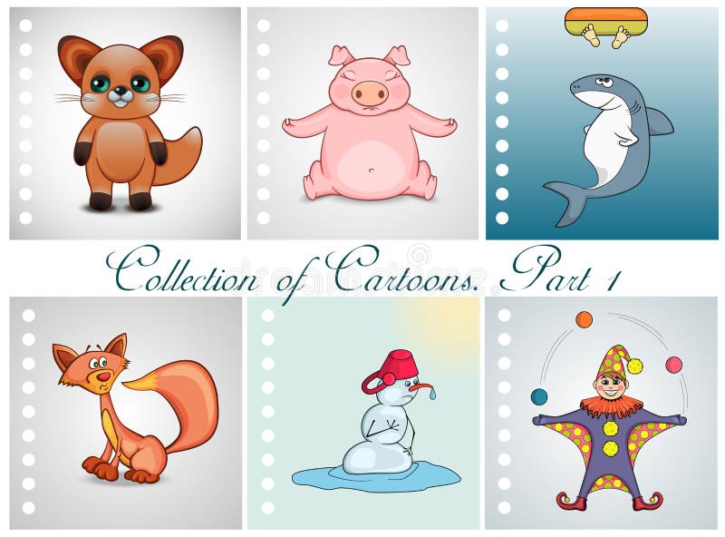 Collection of Different Cartoons. Part 1 Stock Vector - Illustration of ...